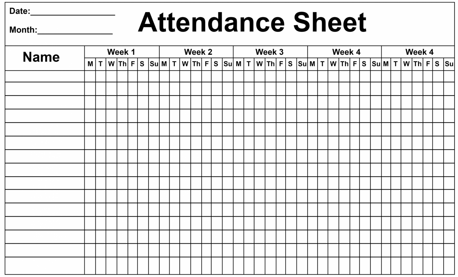 Free Printable 2026 Employee Attendance Calendar Pdf Usa - template ...