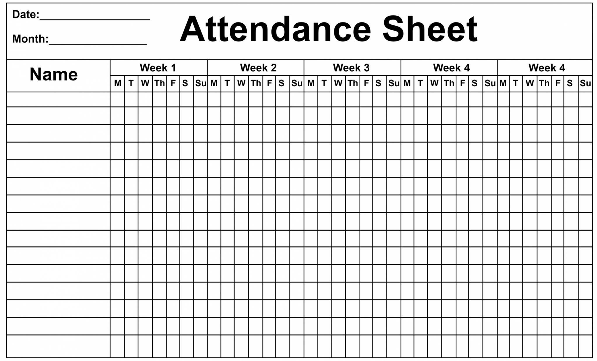 Free Printable 2026 Employee Attendance Calendar Pdf Usa - template ...