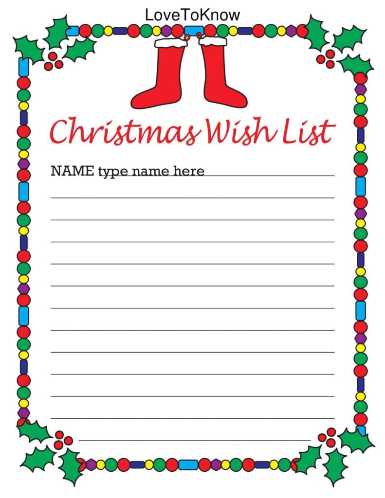 Printable Christmas Wish List Template: Make Your Holiday Wishes Come ...